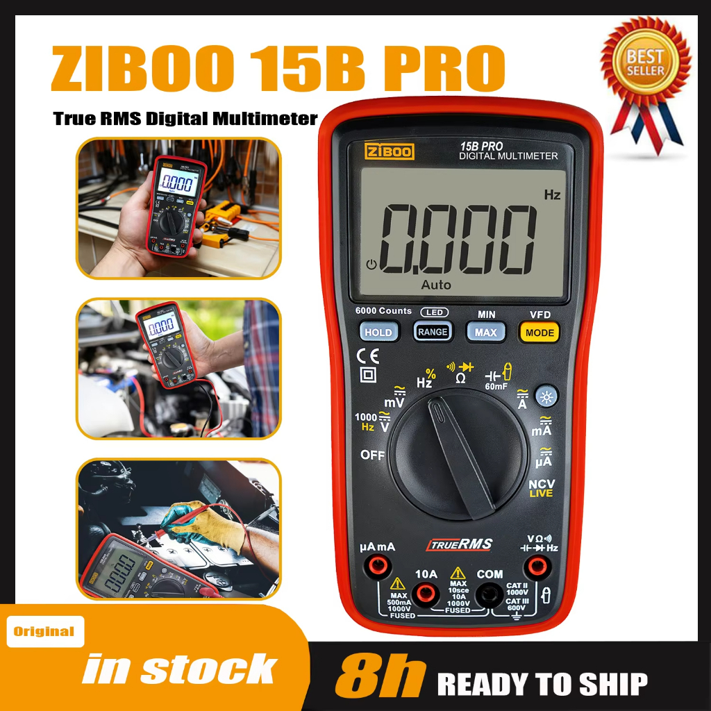 ZIBOO 15B PRO 17B PRO True RMS มัลติมิเตอร์แบบดิจิตอล,สําหรับการใช้งาน ...