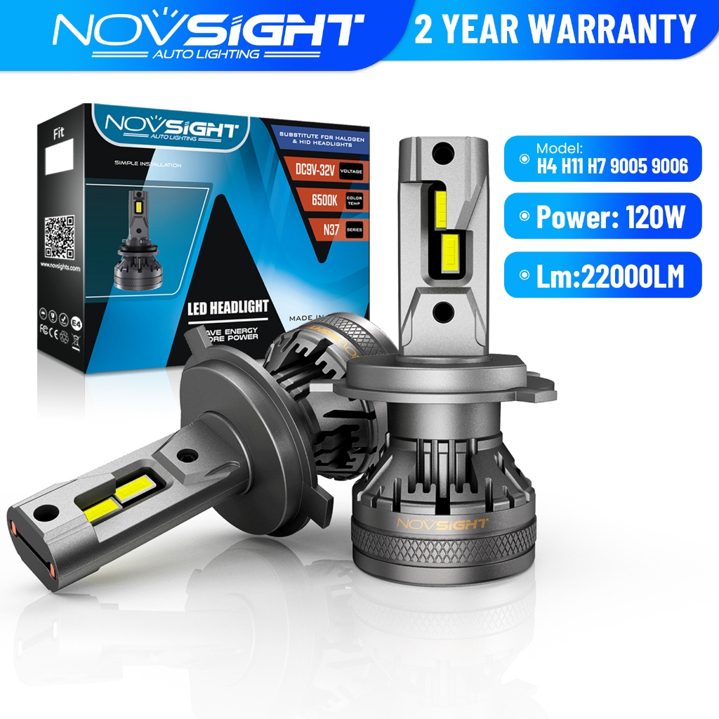 Novsight คลังสินค้าพร้อม N37 H4 ไฟหน้ารถ LED H11 H7 9005 9006 9012 H1 ...