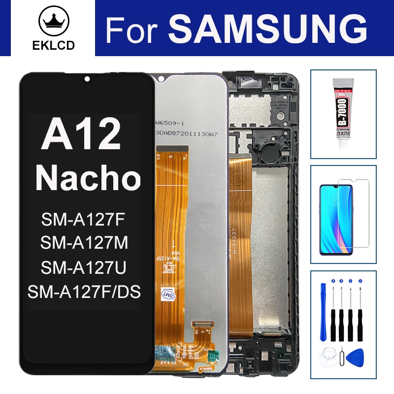 6.5 "จอแสดงผล LCD สําหรับ Samsung Galaxy A12 Nacho A127 A127M A127F/DS ...