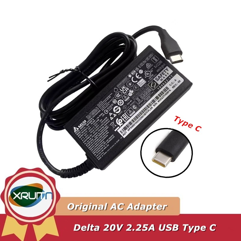 Delta ADP-45HG B อะแดปเตอร์ AC 20V 2.25A Type-C 45W ADP-45PE B ADP-45XE ...