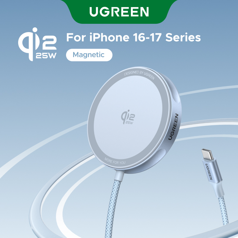 【Qi2.2】UGREEN MagFlow 2-in-1 Magnetic Wireless Charger Qi2 25W Fast Charging Pad พร้อมสายถัก ...
