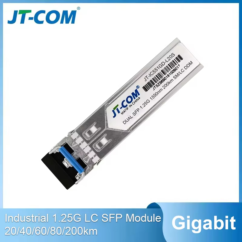 JT-COM โมดูล SFP อุตสาหกรรม 1.25G | LC Duplex Single-Mode 20/400/80 ...
