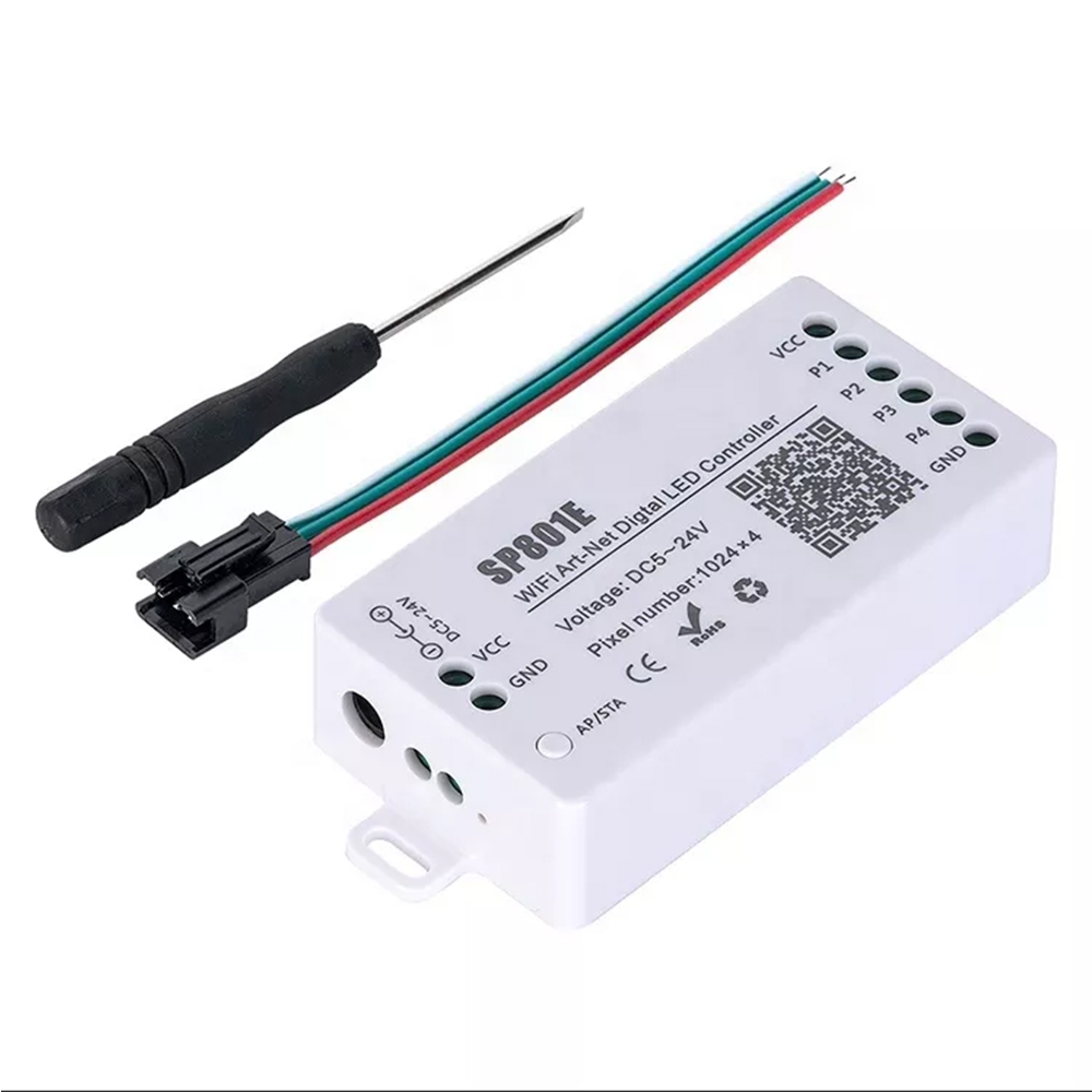 SP801E Wifi บลูทูธ LED Strip Controller DIY รูปแบบข้อความสําหรับ WS2812B WS2811 ไฟ LED DC5-24V ...