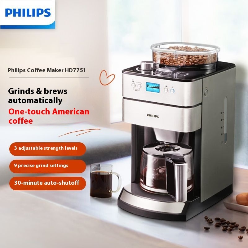 Philips Coffee Maker HD7751 Grind & Brew เครื่องชงกาแฟอัตโนมัติ แบบบด ...