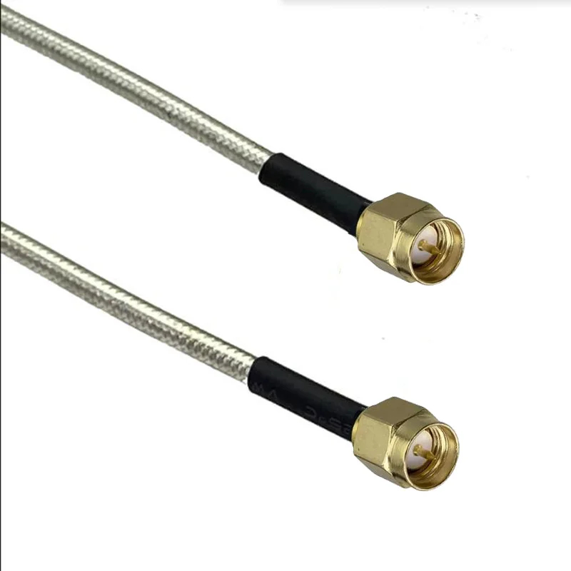 1 PC SMA ชาย SMA ชาย RG402 0.141 "RF Semi-rigid Coaxial Connector สาย ...