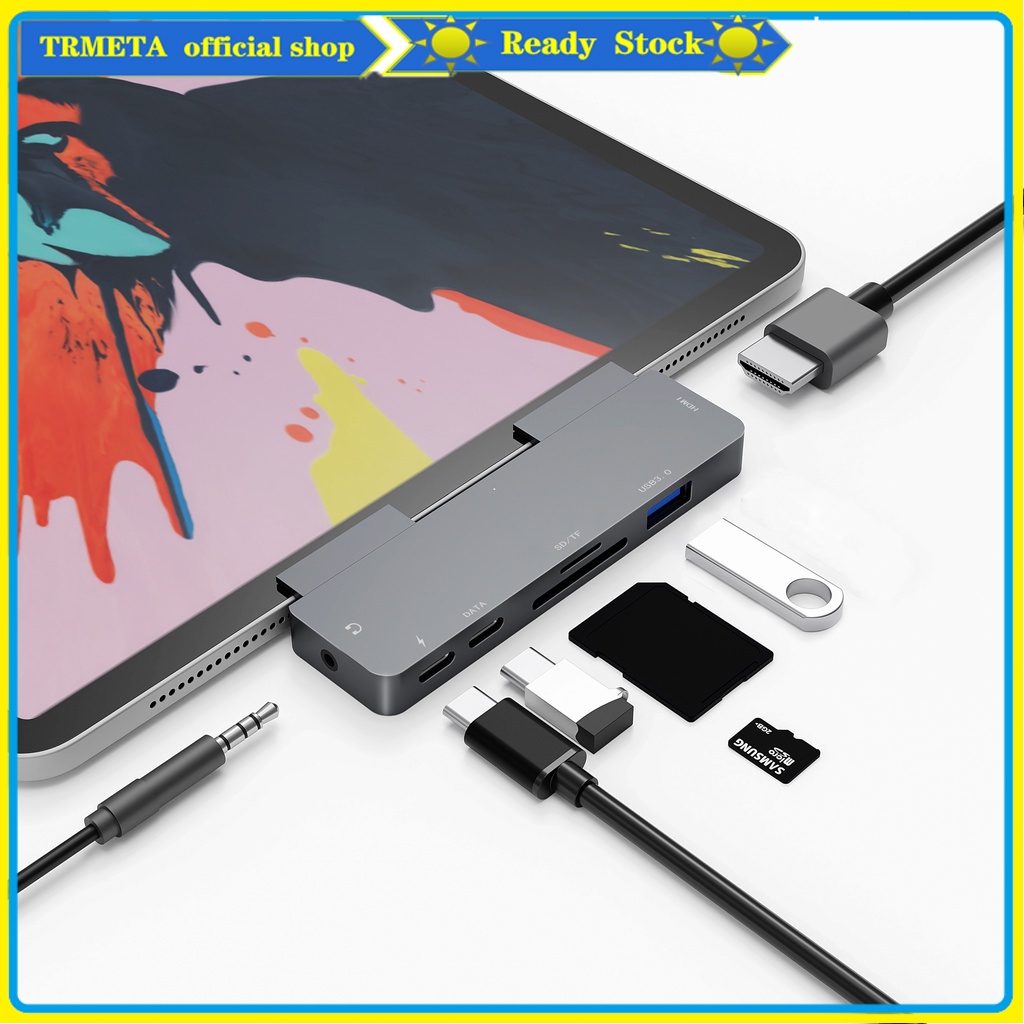 7 In 1 อะแดปเตอร์ฮับ USB C เป็น 4K HDMI สําหรับ Samsung tab S7 S7+ S7fe ...