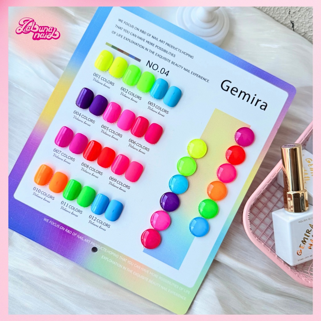 【พร้อมส่ง】Gemira 12 สี เจลยาทาเล็บชุด เรืองแสงชุดสี Fluorescent Color ...