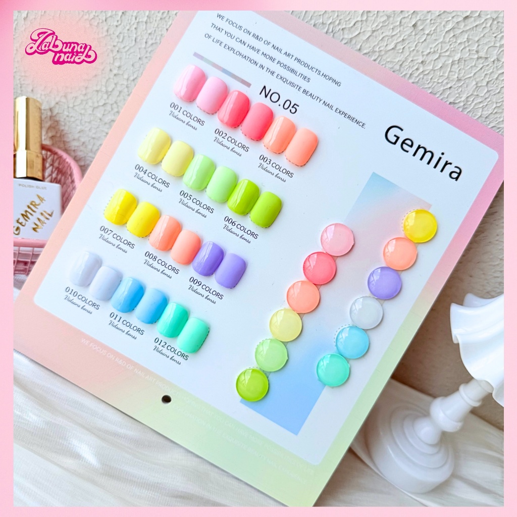 【พร้อมส่ง】Gemira 12 สี เจลยาทาเล็บชุด สีมาการอง Macaron Color Series 12 ...