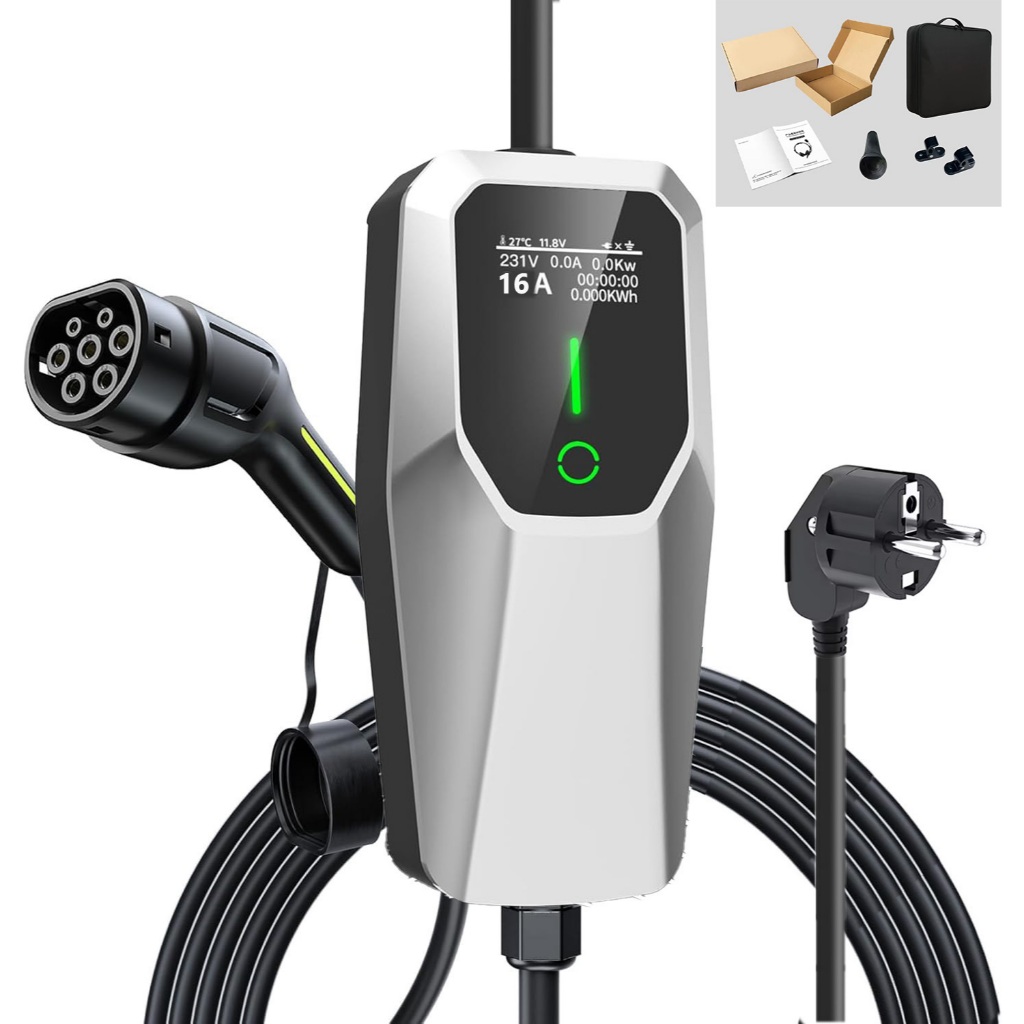 ที่ชาร์จรถยนต์ไฟฟ้า แบบพกพา Type 2 | 3.5kW / 7kW ชาร์จเร็ว Fast Charger ...