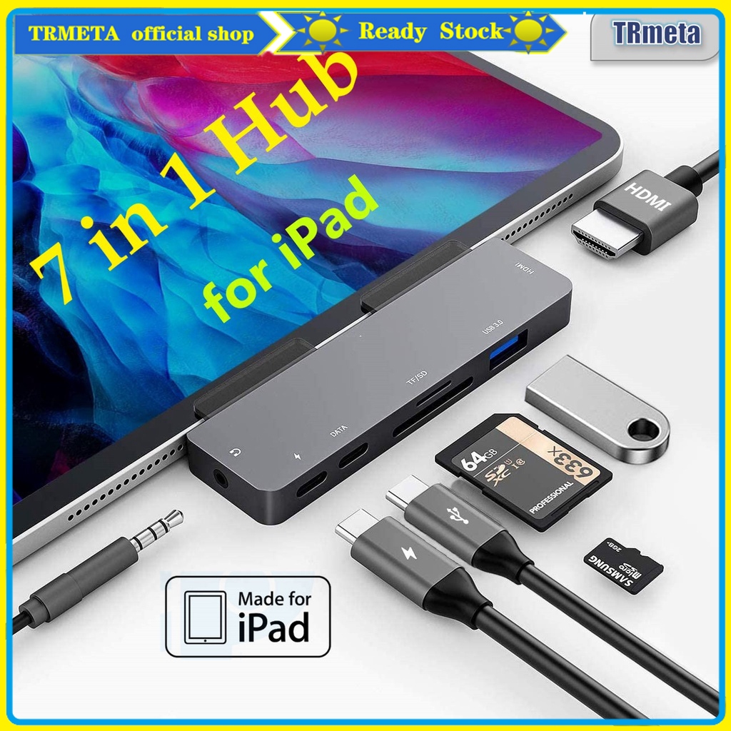 7 in 1 usb HUB TYPE-C สําหรับ iPad Air 11 13 M2 M3 10gen 11th A16 2025 ...