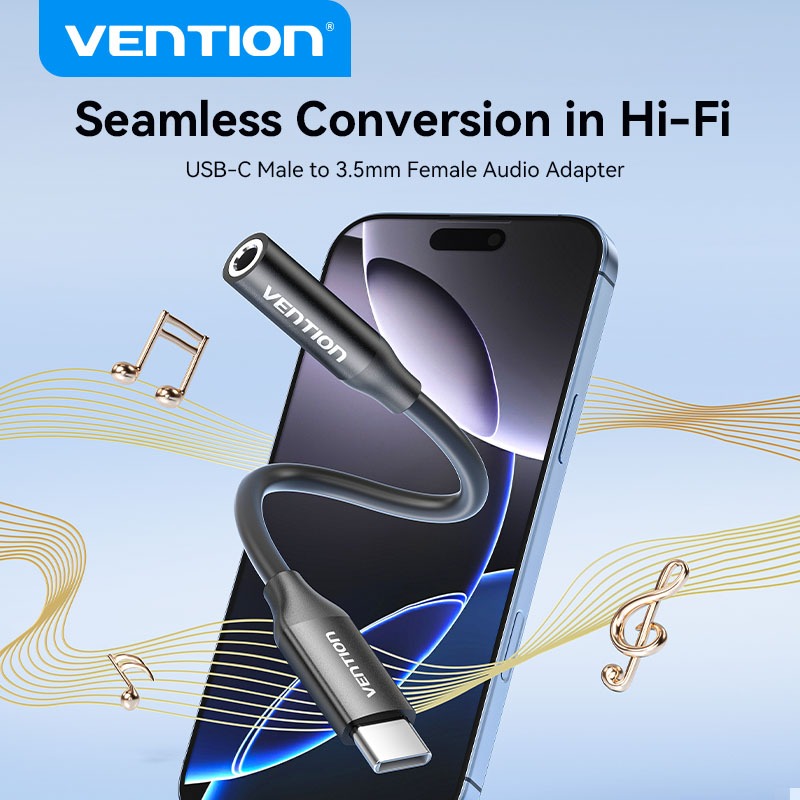 Vention USB Type C ถึง 3.5 มม. DAC Chip หูฟังอะแดปเตอร์ USB C ถึง 3.5 ...