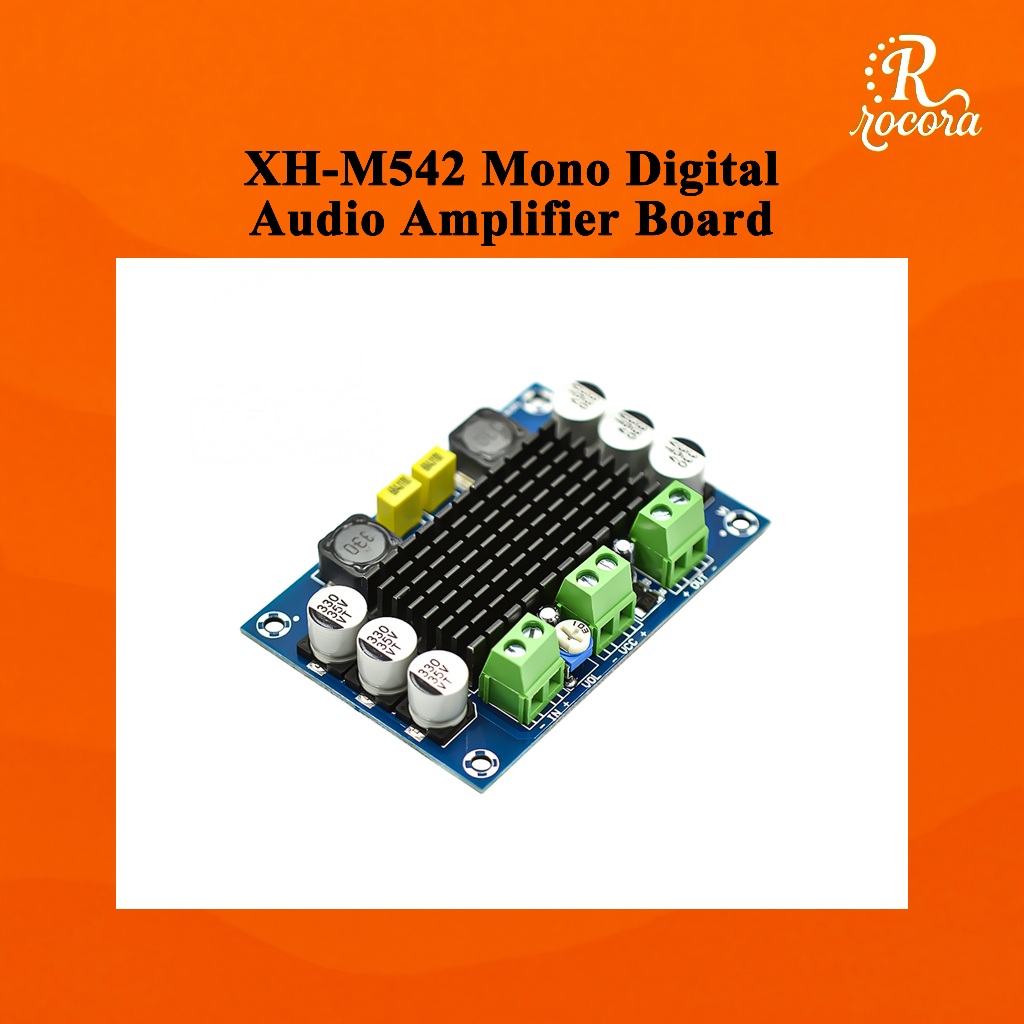 XH-M542 โมดูลแอมป์ดิจิทัลขยายเสียงเดี่ยว Class D ใช้ไฟ DC 12V-26V กำลัง ...