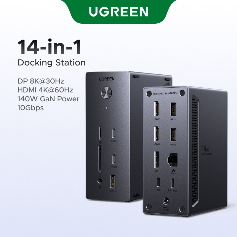 UGREEN 140W GaN Power 14-1 Docking Station DP 8K@30Hz HDMI 4K@60Hz ...