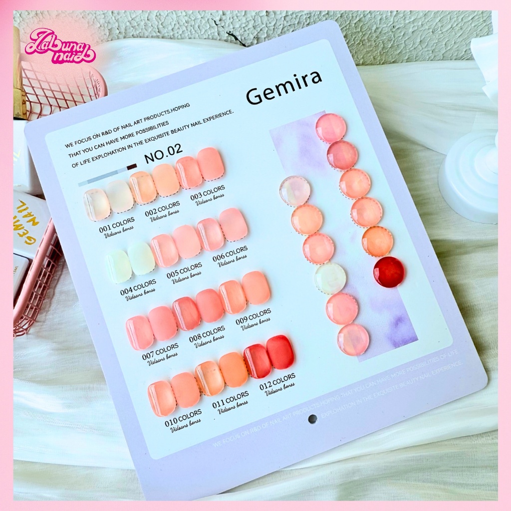 【พร้อมส่ง】Gemira 12 สีเจลยาทาเล็บชุด สีชมพูสีเจลไซรัปชุดสี Pink ...