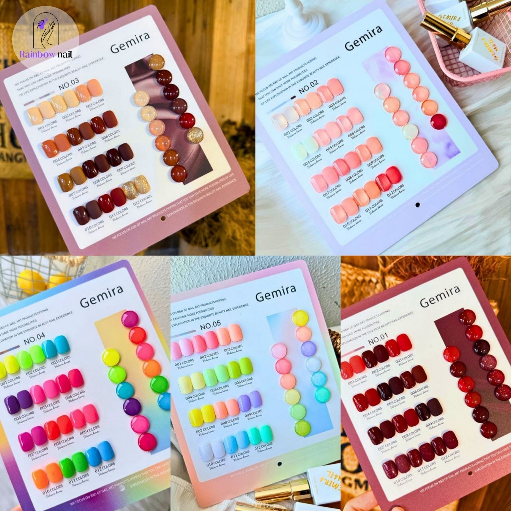 สีเจล Gemira12 สีเจลยาทาเล็บชุด Gemira 12ขวดเจล+แผนภูมิสี มีหลายสไตล์ ...
