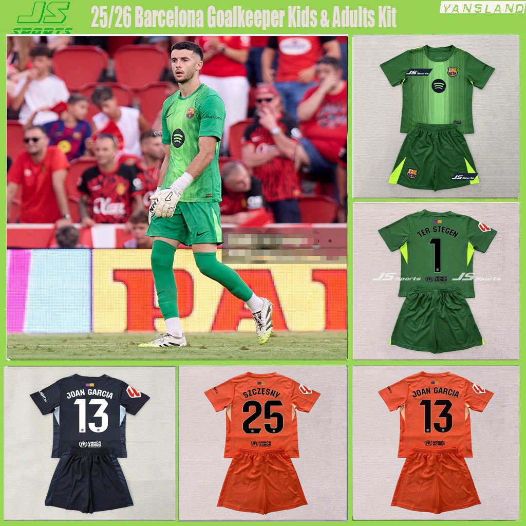 2025/26 Barca ผู้รักษาประตูเสื้อเด็กและผู้ใหญ่สําหรับ Ter Stegen ...