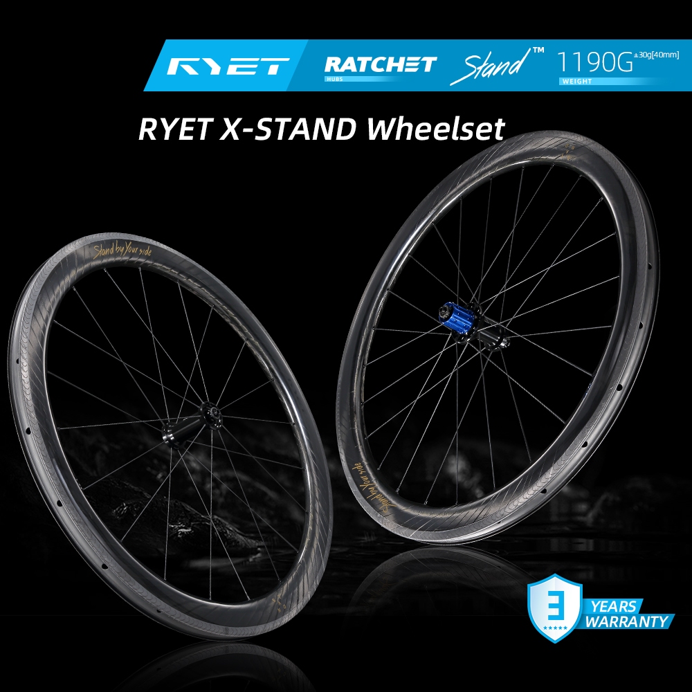 RYET X-STAND Road Bike Wheelset 1190 กรัม ล้อคาร์บอนUltra Light ขนาด 40 ...