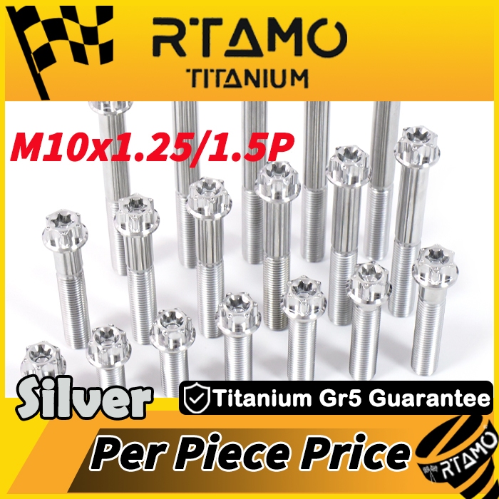 RTAMO Titanium Gr5 Titanium Raw 1.25P 1.5P M10x20-120L 16D T45 หัว ...