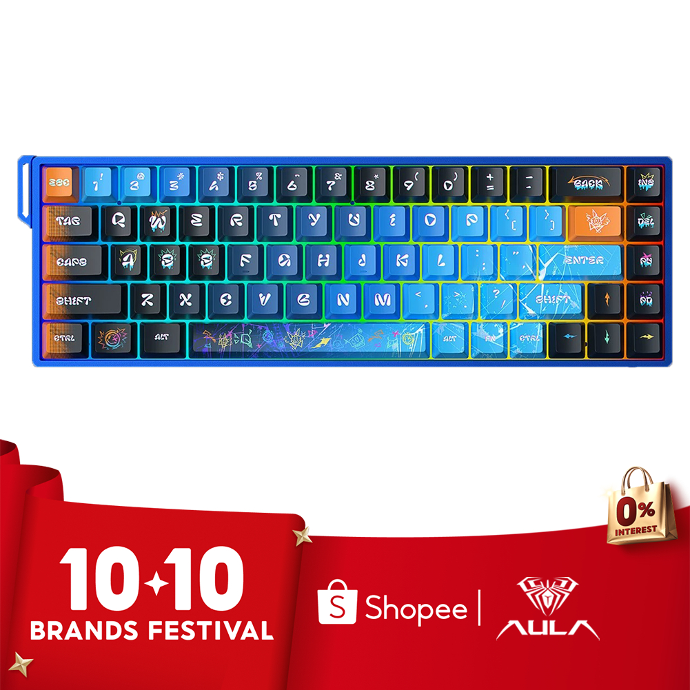 AULA อลูมิเนียมคีย์บอร์ดแม่เหล็ก WIN68HE Ultra 68Keys RGB แบบมีสาย 8K ...