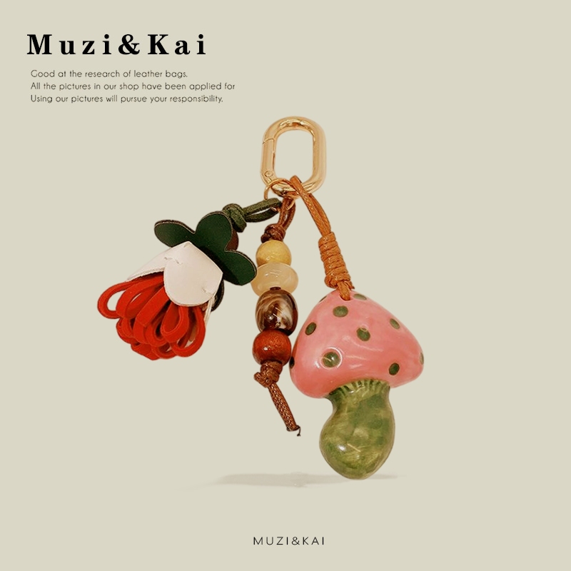 Muzikai จี้ Polka Dot เห็ดขนาดเล็ก Simple รถพวงกุญแจจี้ | Shopee Thailand