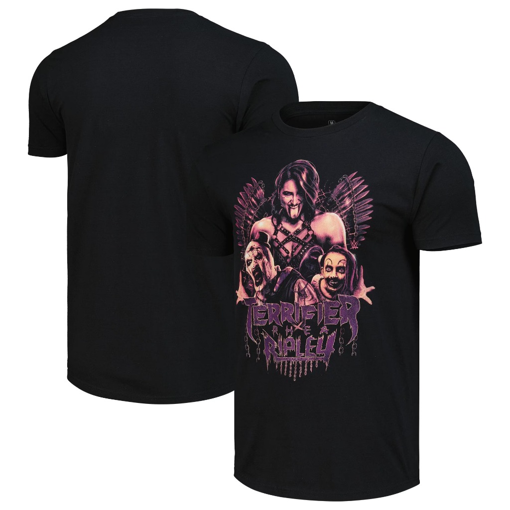 2025 Wwe Mens Ripple Junction Black Rhea Ripley x Terrifier Stack เสื้อ ...