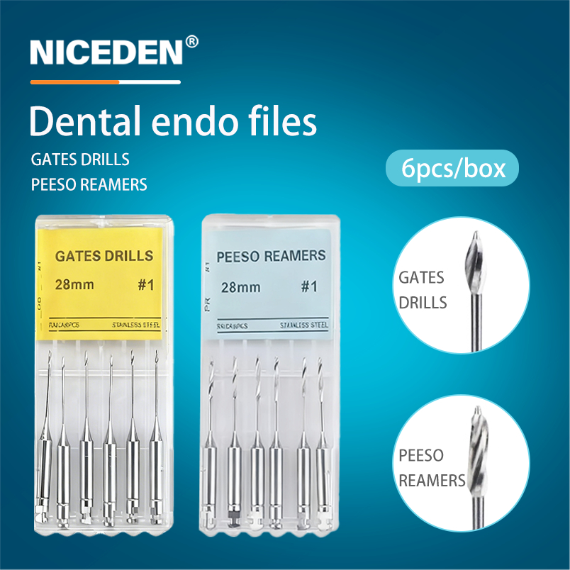 NICEDEN 6 ชิ้น Peeso Reamers ทันตกรรม Endodontic ไฟล์ Reamers เจาะ Burs ...