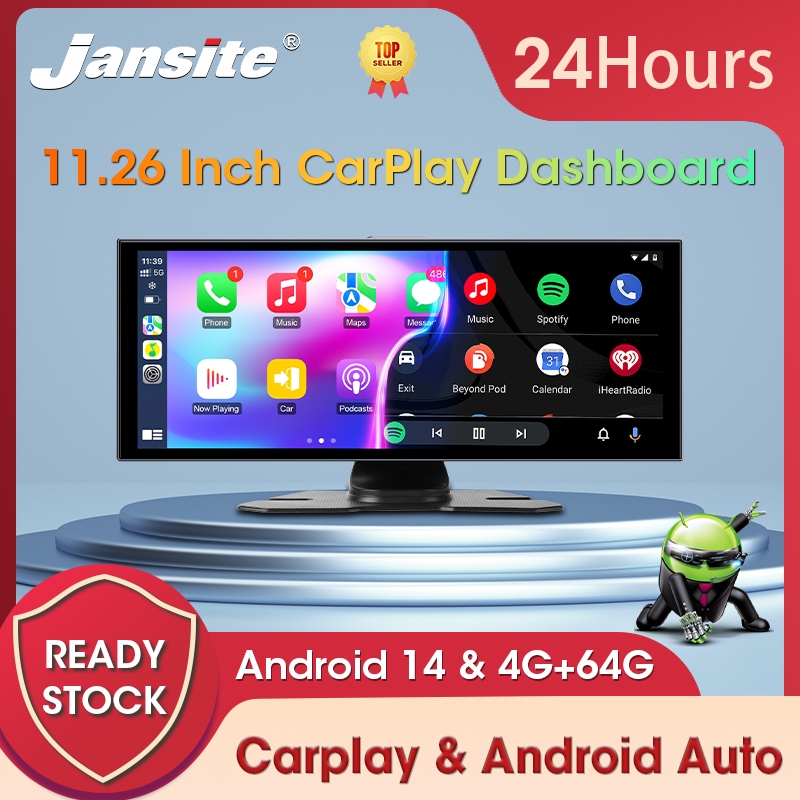 Jansite 11.26 นิ้วเครื่องบันทึกการขับขี่แบบพกพา UHD 4K การควบคุมด้วย ...