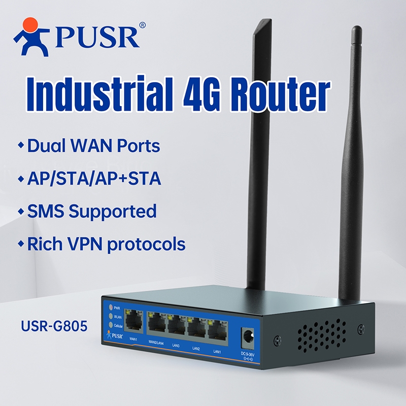 PUSR Global Frequency Industrial Dual SIM Router 4G/WiFi/Wired WAN ...