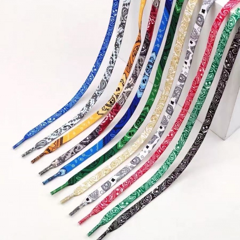 Gradient Paisley Pattern Shoe Laces 120cm x 0.8cm - Flat Non-Elastic ...