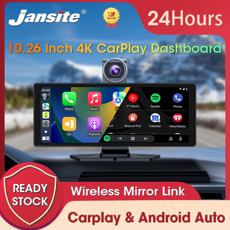 Jansite 11.26 รถ DVR เครื่องบันทึกการขับขี่ 4K Android HD ควบคุมเสียง ...