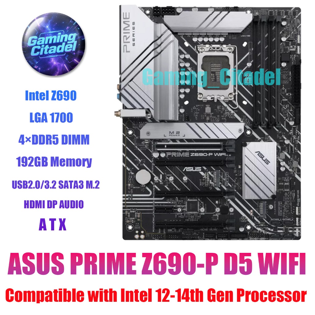 ใช้ ASUS PRIME Z690-P D5 WIFI ATX เมนบอร์ด LGA 1700 ใช้งานร่วมกับ Intel ...