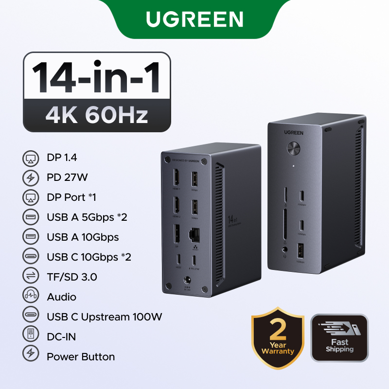 UGREEN 140W GaN Power 14-1 Docking Station DP 8K@30Hz HDMI 4K@60Hz ...