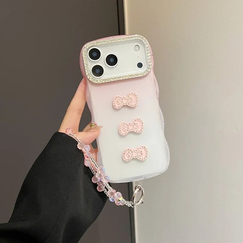 3D Bowknot Gradient Skin Feel เคสโทรศัพท์สําหรับ iPhone 17 16E 15 14 ...