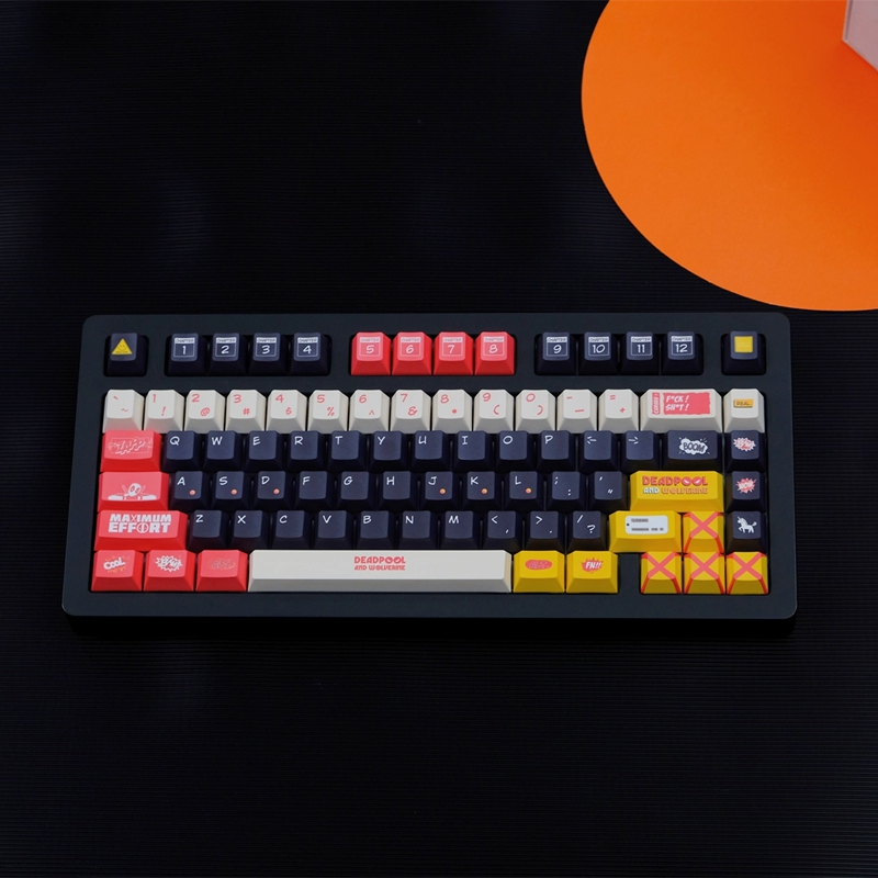 Keycap เฉพาะDeadpool Wolverine Keycaps 148 คีย์โปรไฟล์เชอร์รี่ PBT Dye ...