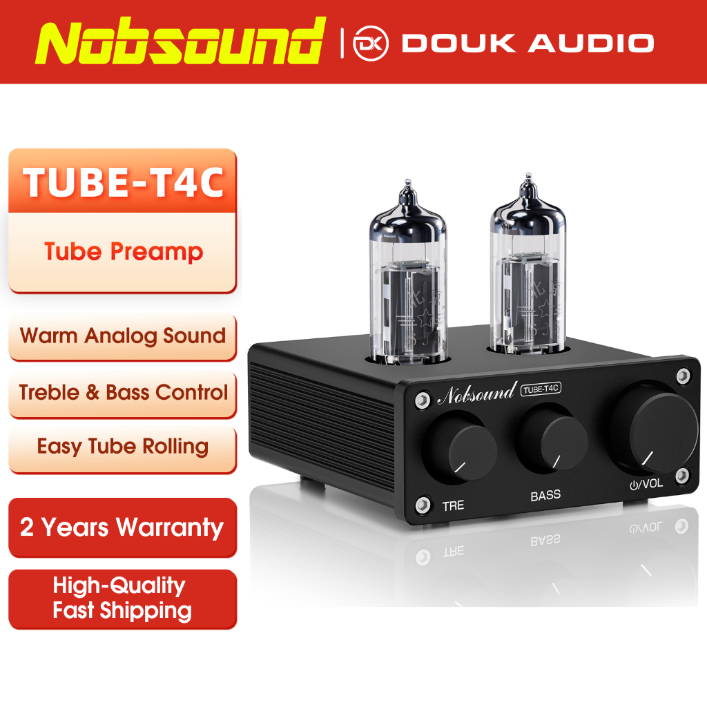 Nobsound Tube-T4C Mini Vacuum Tube Preamp HiFi Stereo Audio ...