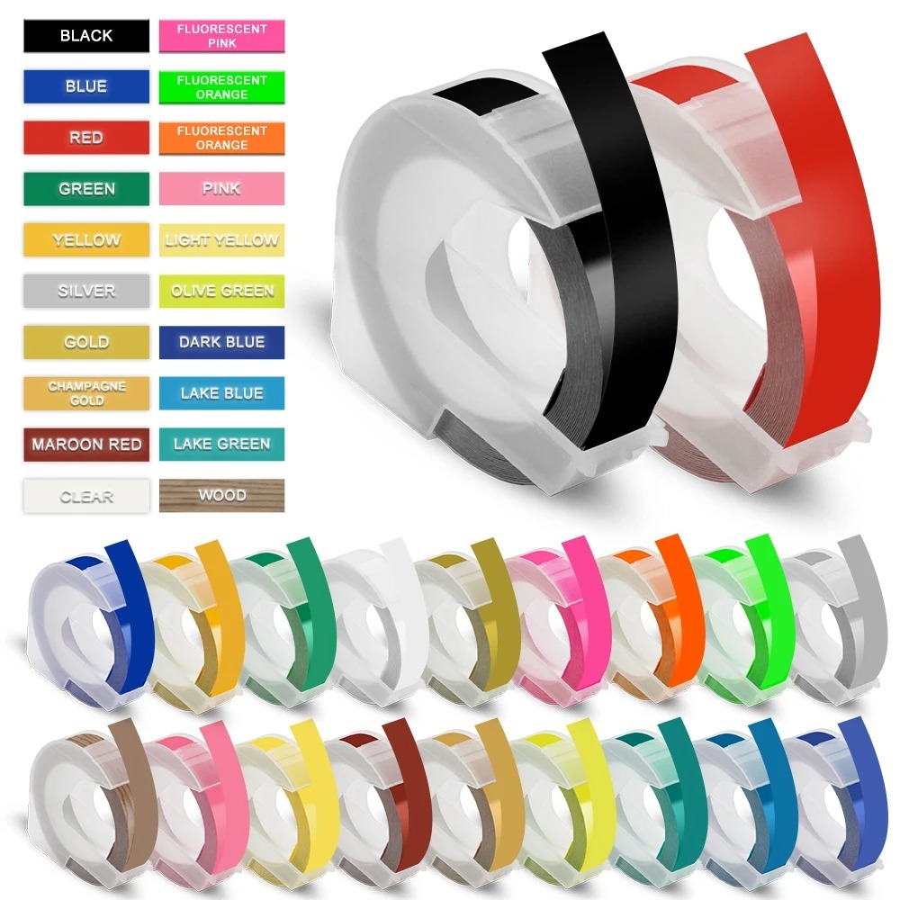 ใช้งานร่วมกับ Dymo ลายนูนเทป 3D Effect/Motex E101 Refill Label Tape 9mm ...