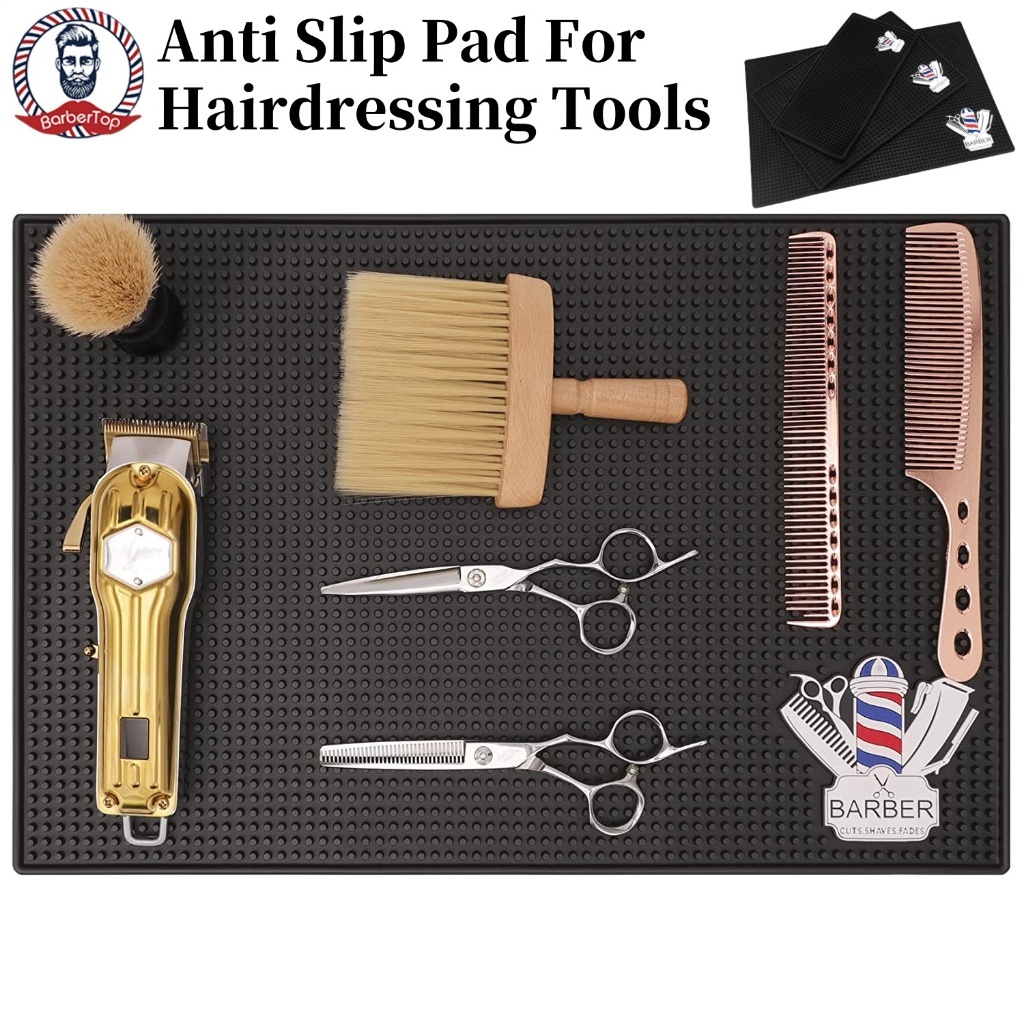 Hairdressing Pad เดสก์ท็อป Anti Slip และ Anti Scald Pusher กรรไกรจัด ...