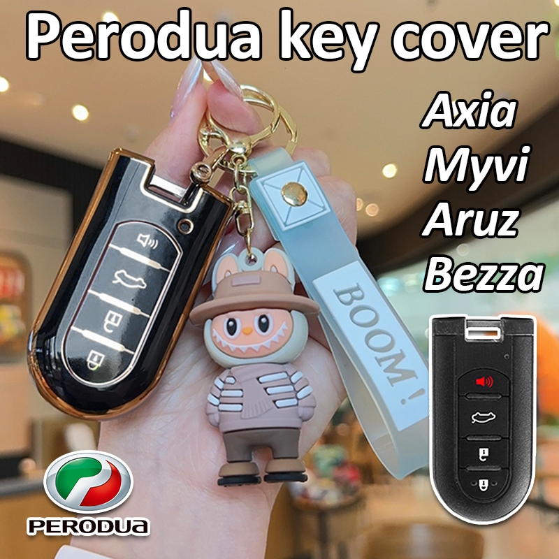 Perodua รถ remote Key สําหรับ Axia/Myvi/Aruz/Bezza พวงกุญแจรถ Axia ฝา ...