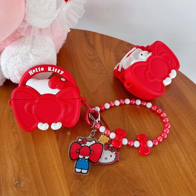 เคสหูฟังซิลิโคน hello kitty สีแดงน่ารักเข้ากันได้กับ AirPods Pro3 Pro2 1 2 3 4 รุ่น | Shopee ...