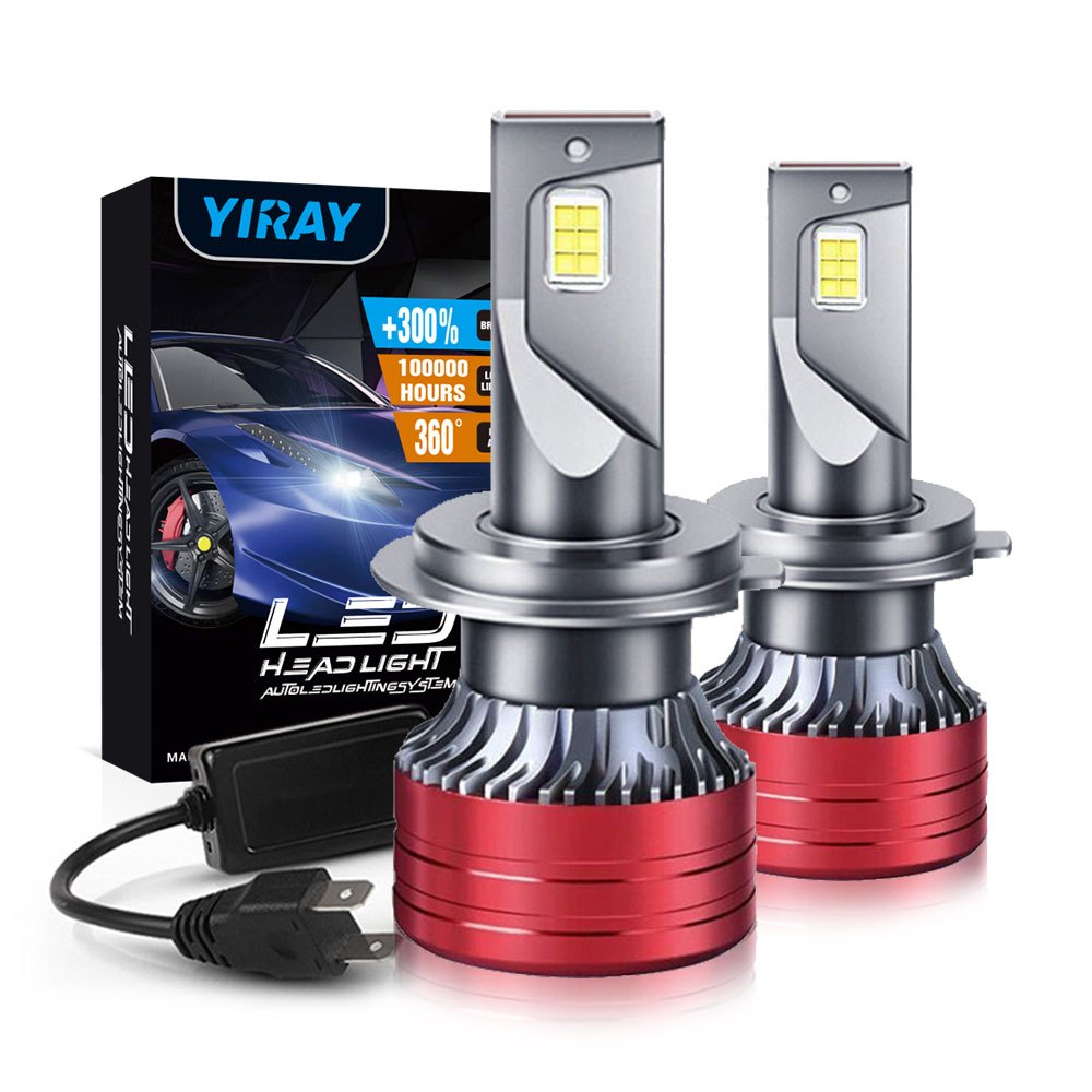 YIRAY 2PCS 130W LED H4 H7 H11 คุณภาพสูง 3570 CSP ไฟหน้ารถหลอดไฟ H1 H3 ...