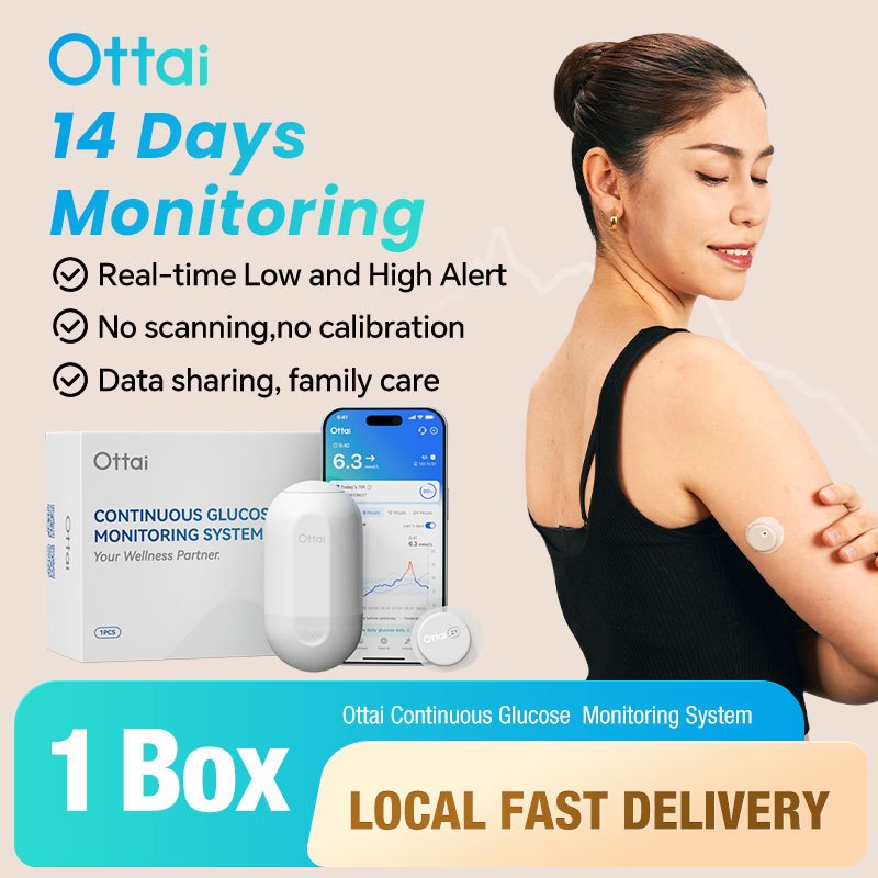 Ottai CGM Continuous Glucose Monitor 1 Full Sest สําหรับ 14 วัน AI ...