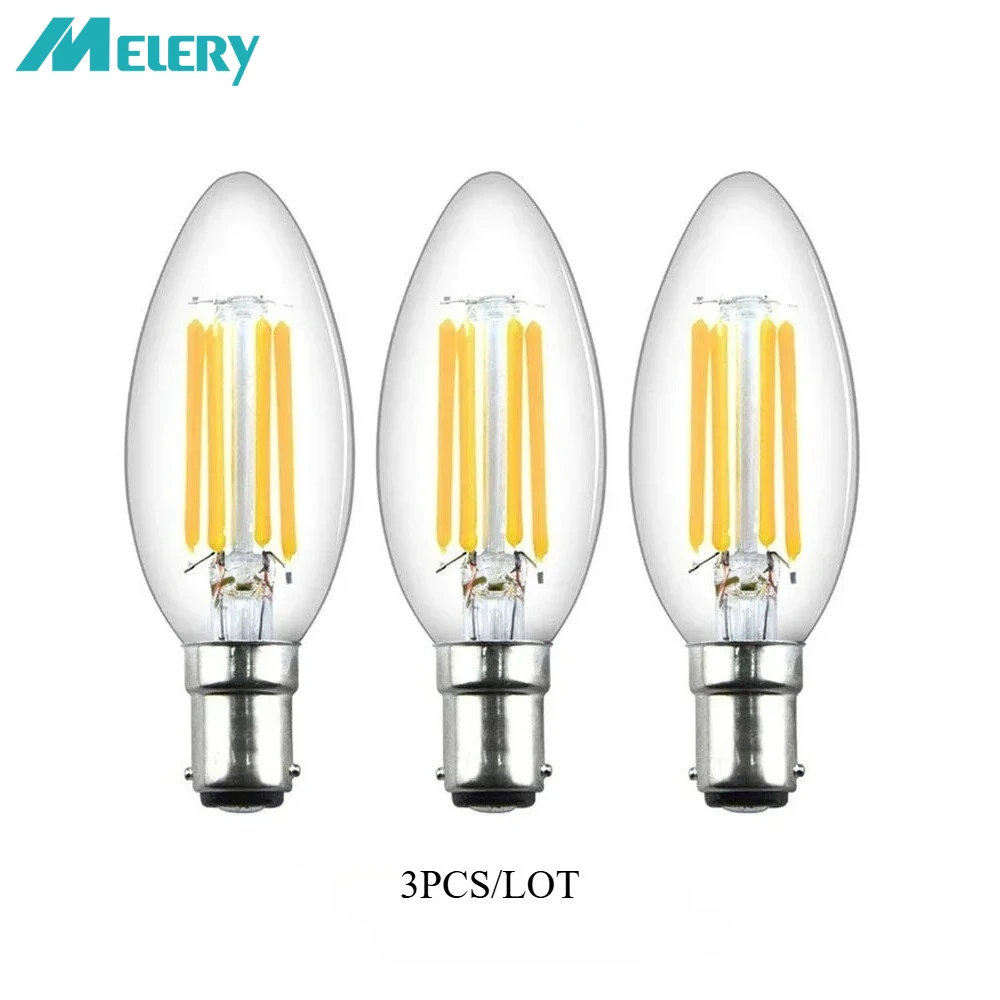 Melery LED B15 SBC Bayonet 4W Ba15d 2700K 40W สีขาวอบอุ่น สไตล์วินเทจ ...