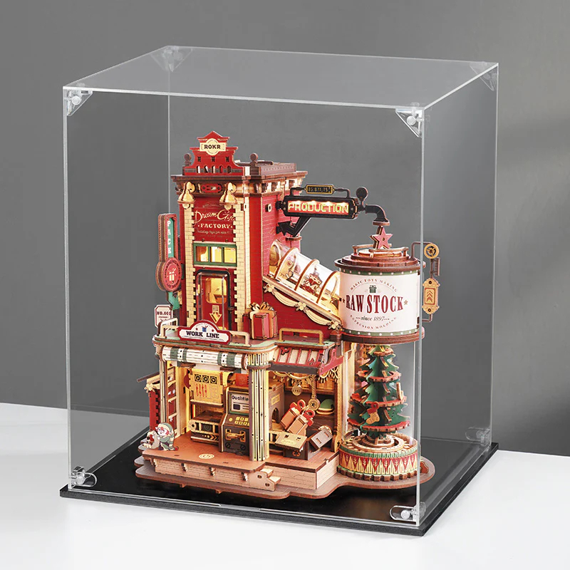 Robotime ROKR Display Case ฝาครอบกันฝุ่นสําหรับ 3D ปริศนาตกแต่งบ้านเด็ก ...