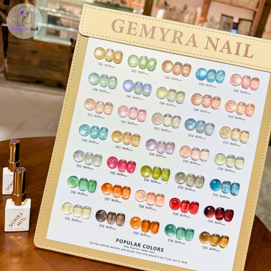 GEMIRA 35สี สีเจลแคทอายเนื้อซาติน+สีเจลแคทอาย 35สี สีลูกแก้ว ฟรีชาร์ทสี ...