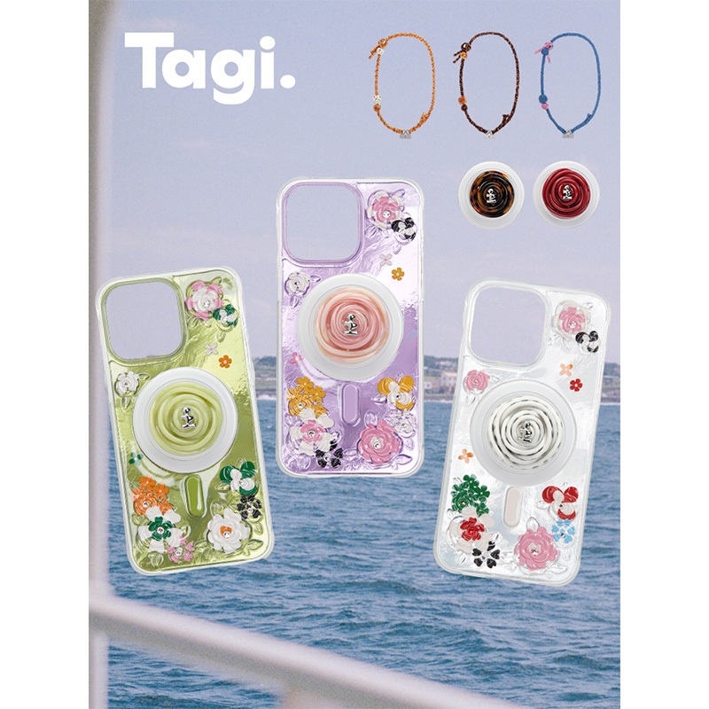 Tagi. Shining Blossom เคสโทรศัพท์แม่เหล็ก Floral Roll-Roll Magnetic ...