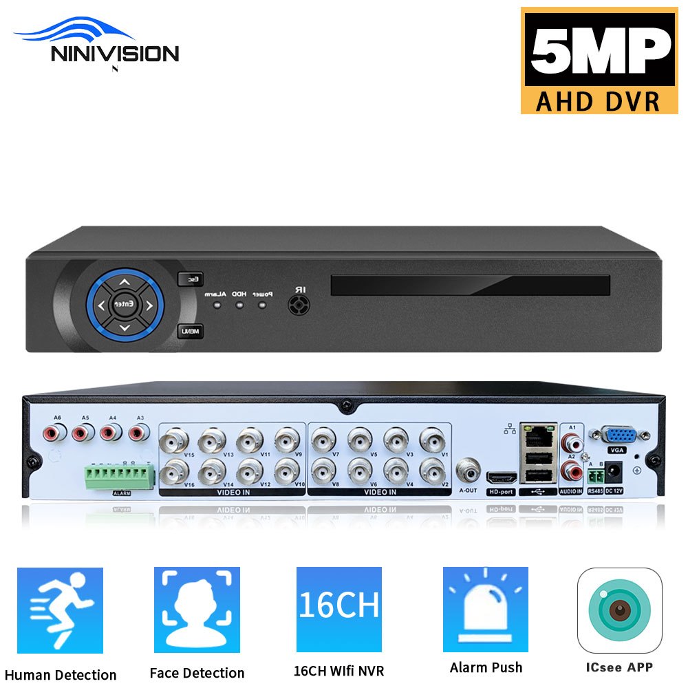 16 ช่อง AHD DVR 5MP 16CH AHD/CVI/TVI DVR 2592*1944 5MP กล้องวงจรปิด ...