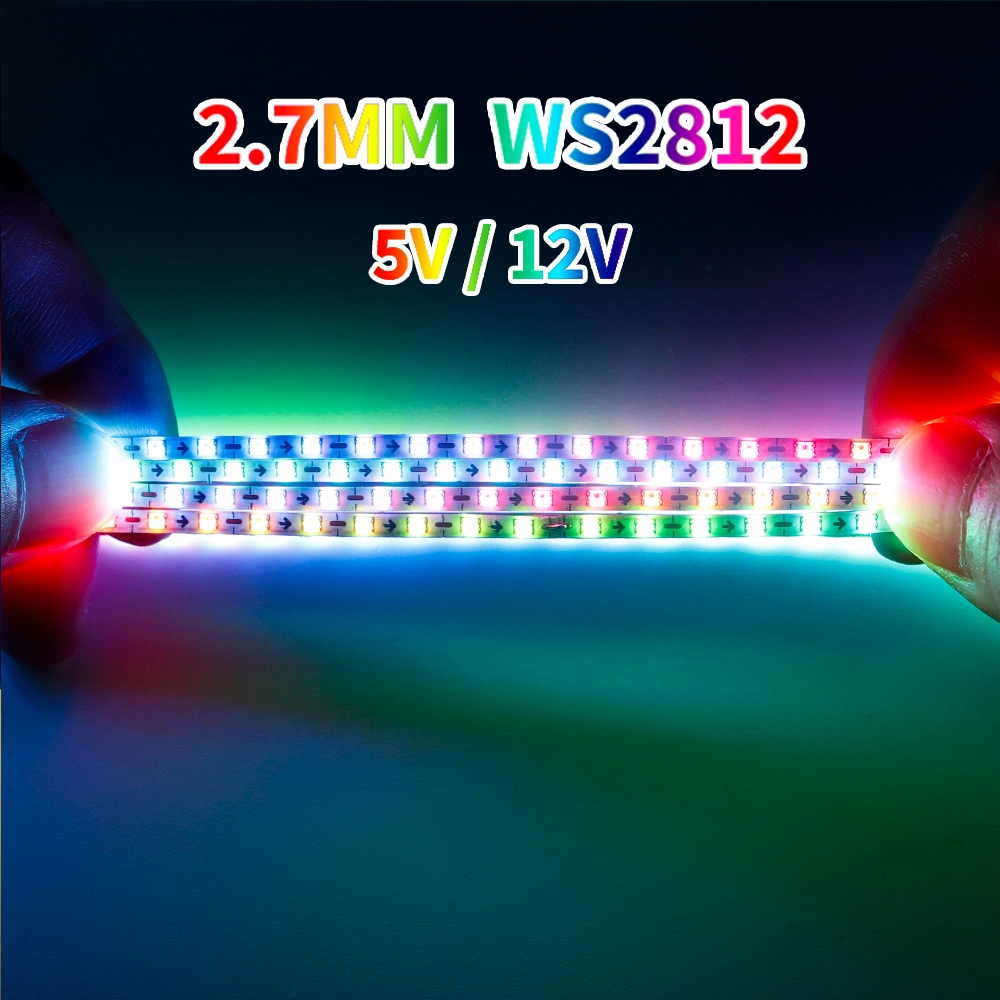 2.7 มม.WS2812 LED Light Strip WS2812B 160Leds/m ที่อยู่เป็นรายบุคคล ...