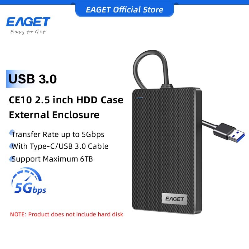 EAGET CE10 กล่องใส่ HDD 2.5 นิ้ว พร้อมสาย USB3.0 (5Gbps) | Shopee Thailand