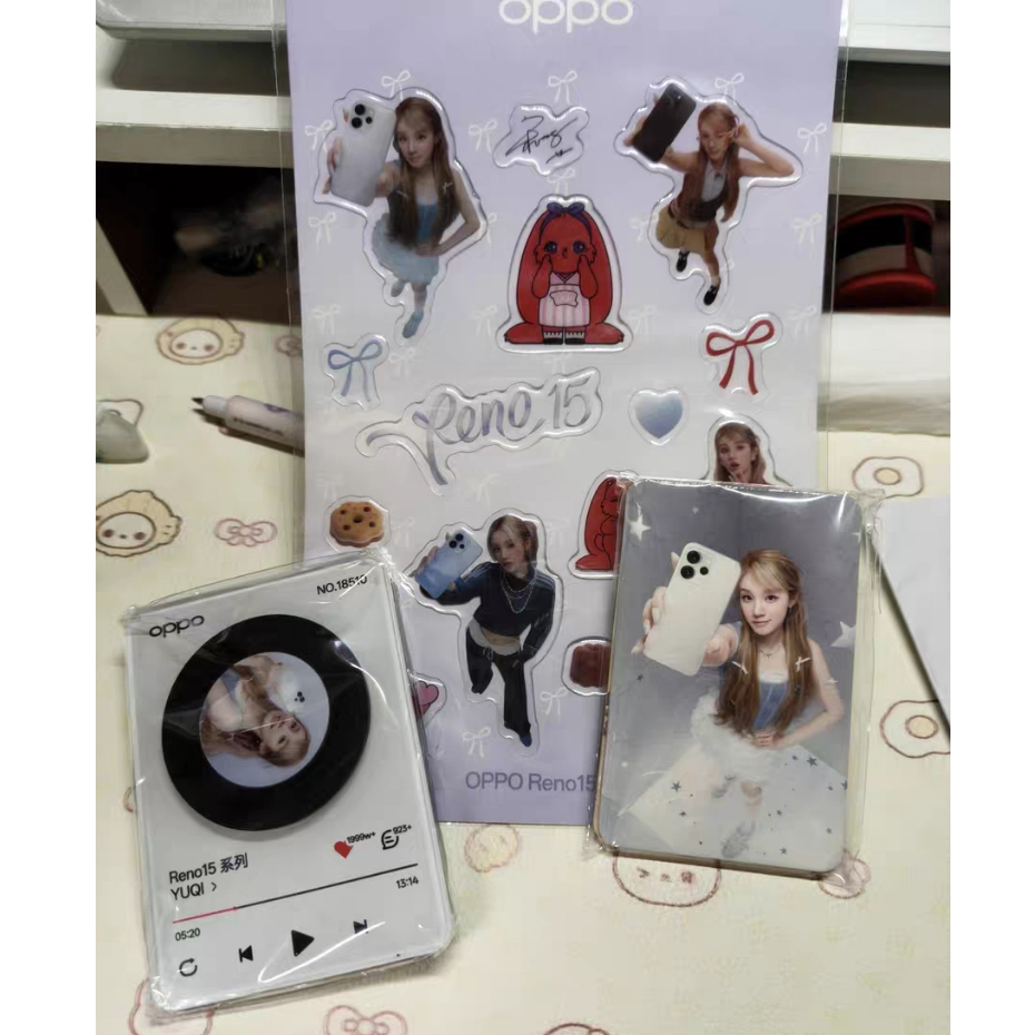 ชุดของขวัญ (G)i-dle Song Yuqi x Oppo reno15 (โฟโต้การ์ด+แม่เหล็กติด ...