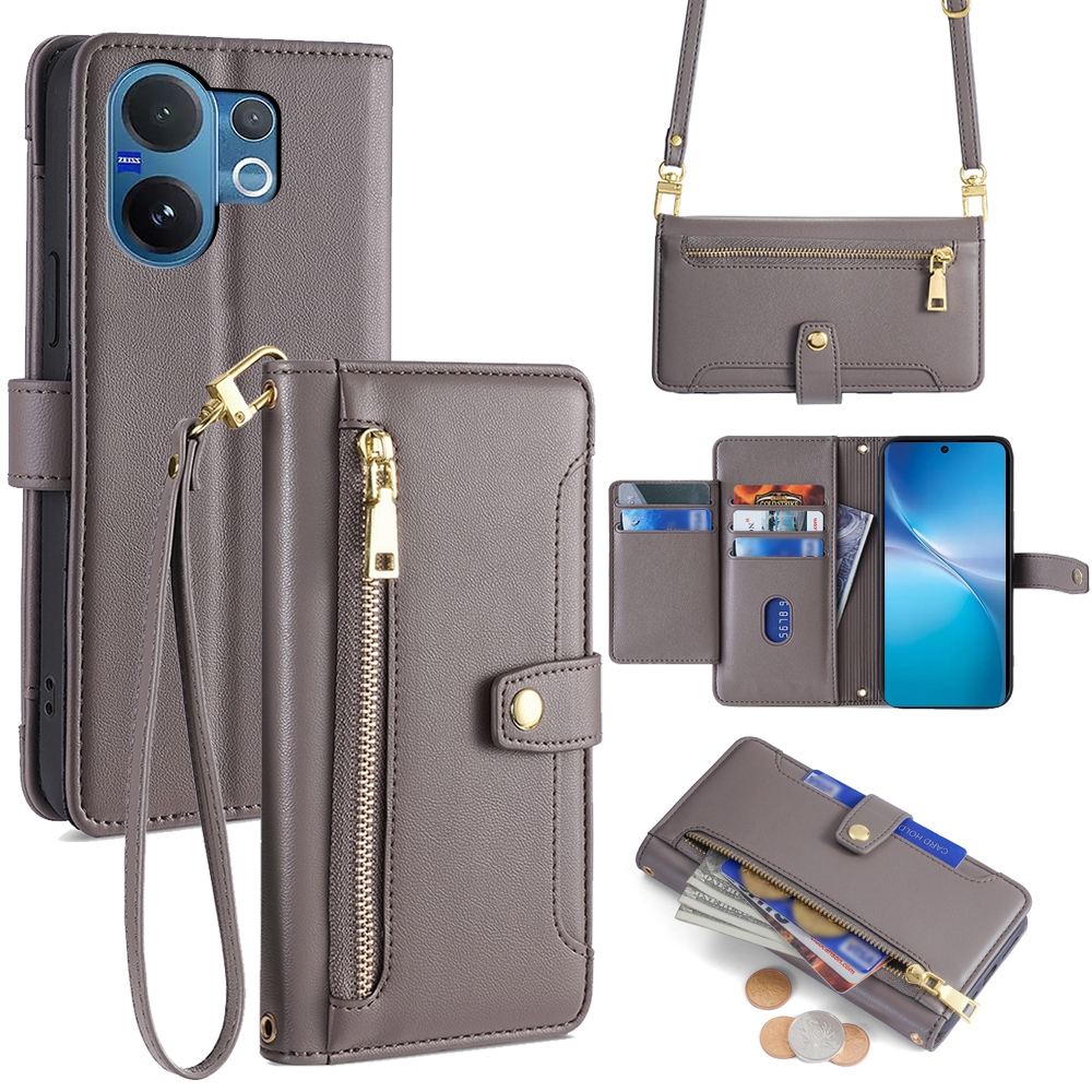VIVO V60 Lite Flip Case สําหรับ VIVO X300 Pro 5G ปกหนังซิปกระเป๋าสตางค์ ...